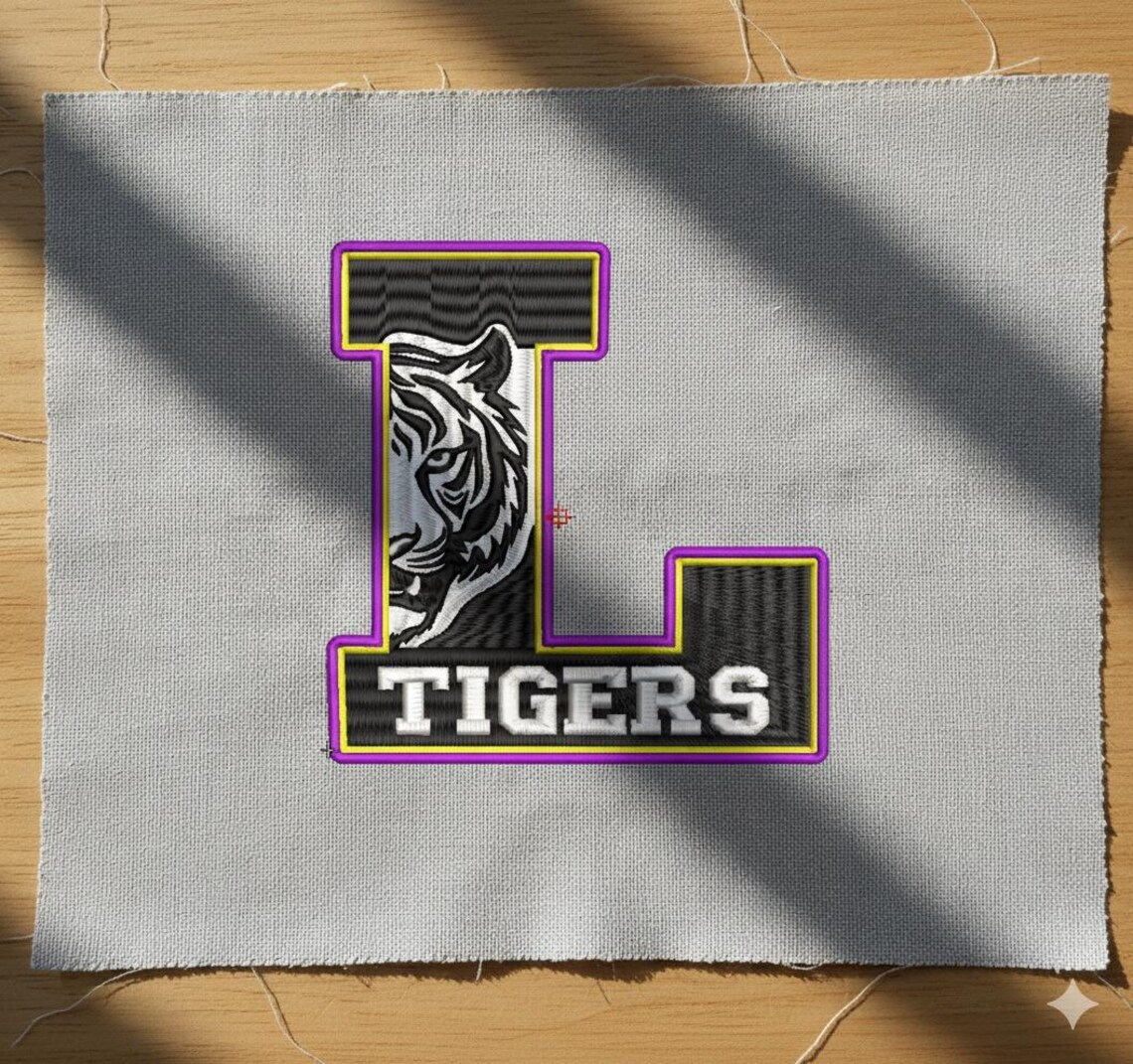 L Tigers Letter Embroidery Design – Bold Tiger Head Machine Embroidery ...