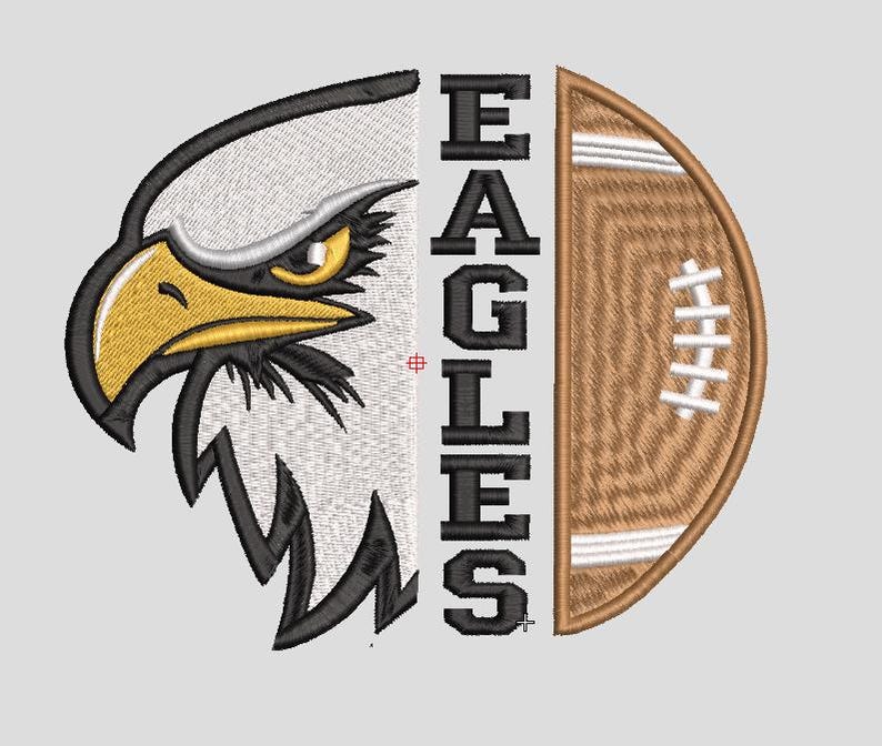 Eagles Football Embroidery Design – Eagle Head With Ball Machine ...