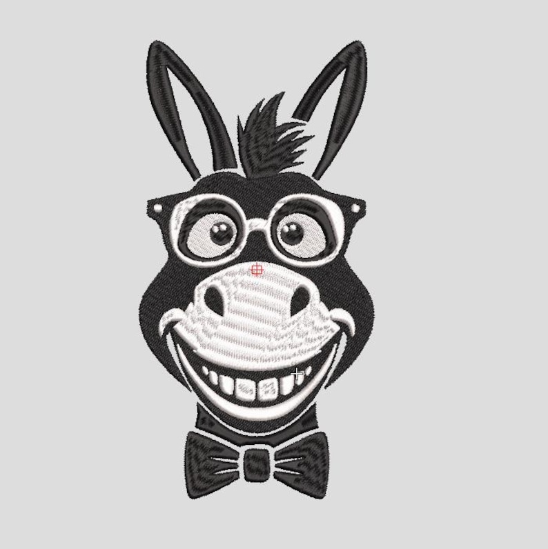 Donkey Embroidery Design – Cute & Funny Donkey Head Machine Embroidery ...