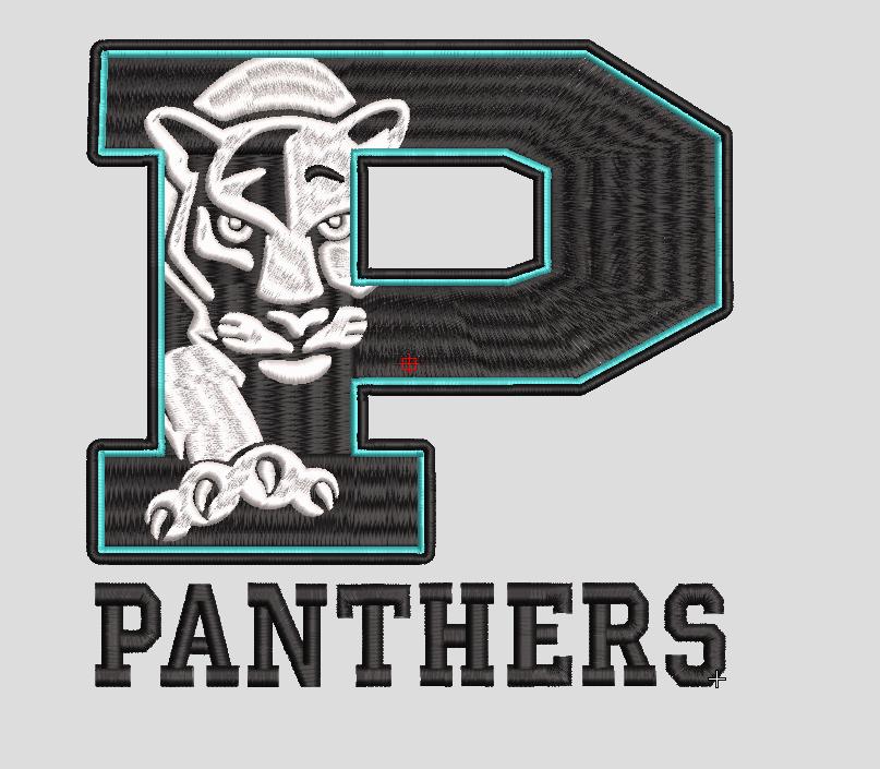 P Panther Letter Embroidery Design – Fierce Panther Head Machine ...