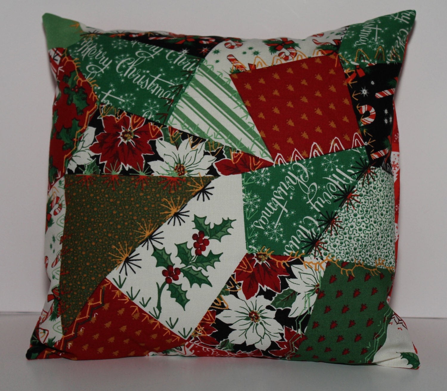 12x12 Crazy Quilt Christmas Accent Pillow - Etsy