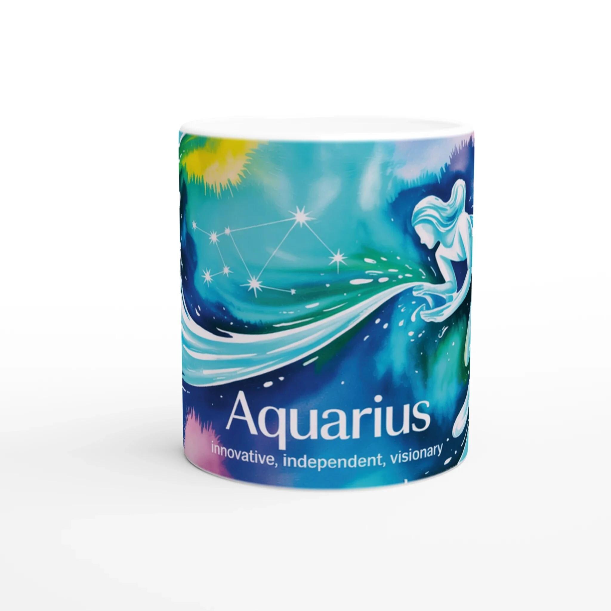 Aquarius Zodiac Mug | Watercolor Constellation Astrology Cup ...