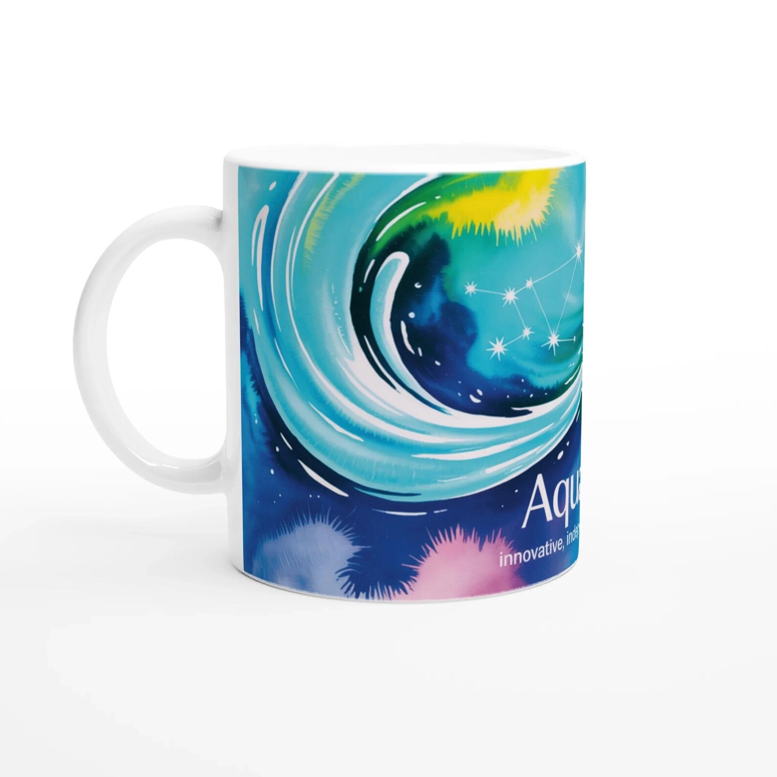 Aquarius Zodiac Mug | Watercolor Constellation Astrology Cup ...