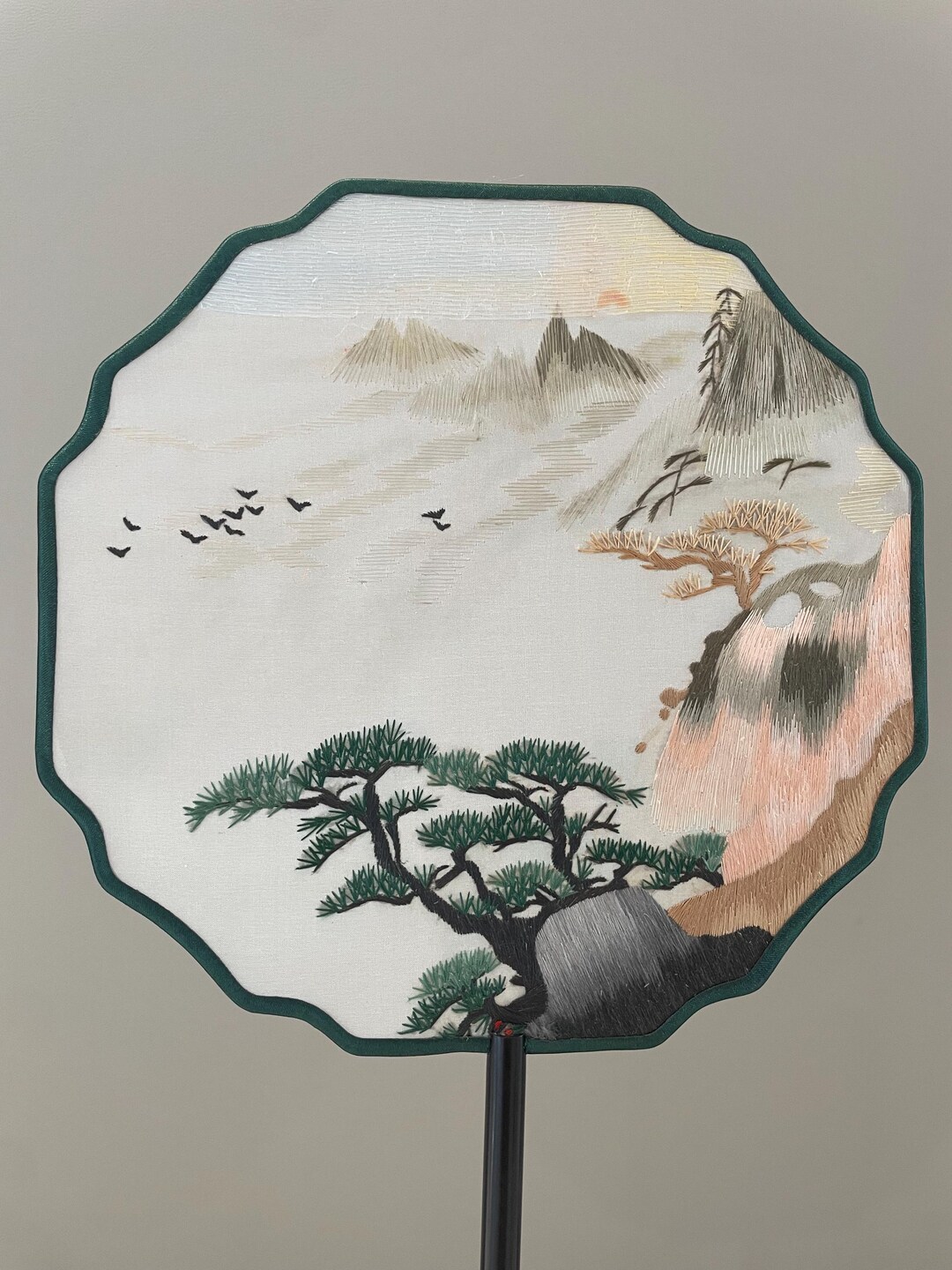 Suzhou Silk Embroidery Landscape Fan Handmade Chinese Round Fan ...