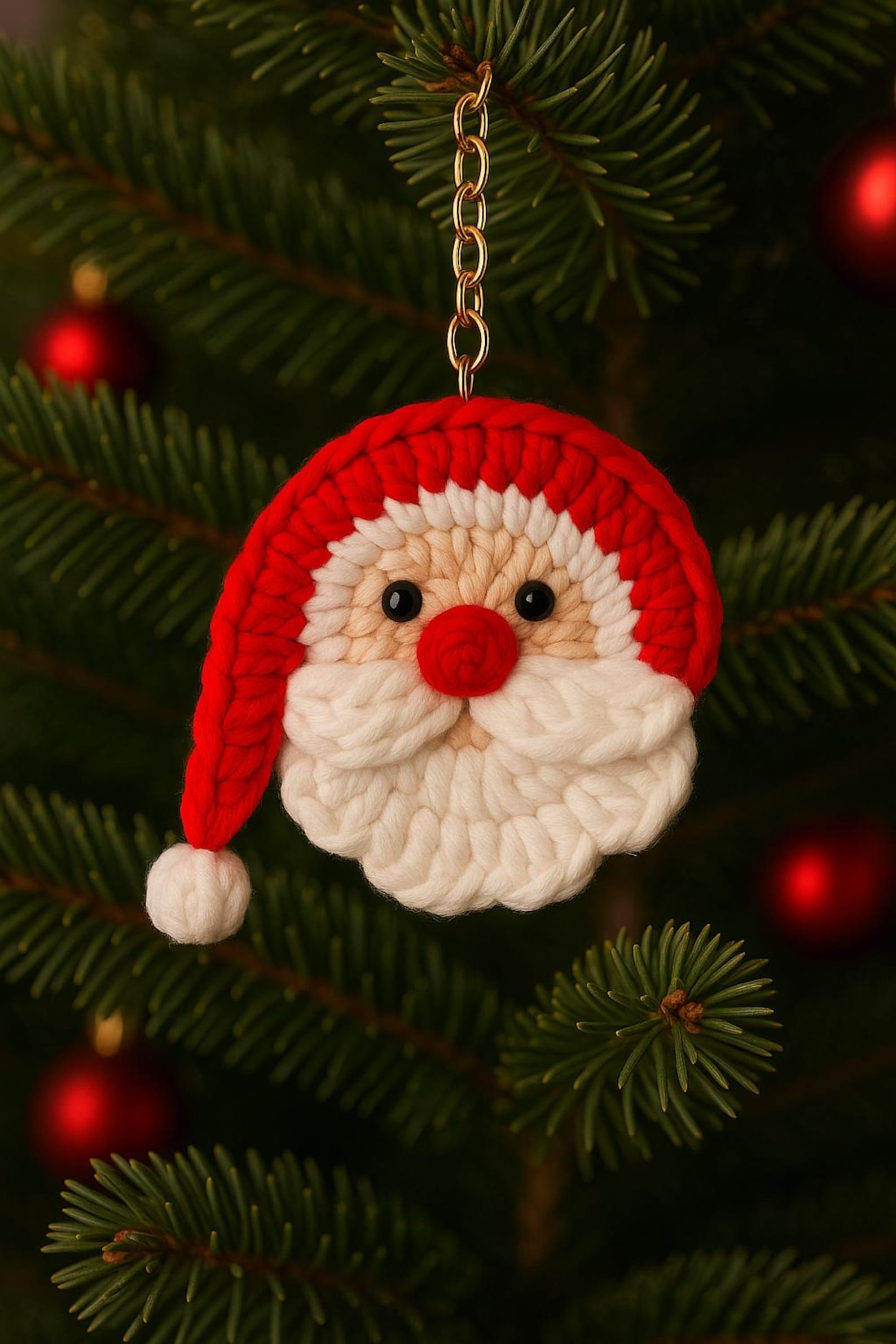 Crochet Santa Keychain PDF Pattern – Ornament, Fast & Beginner Friendly ...