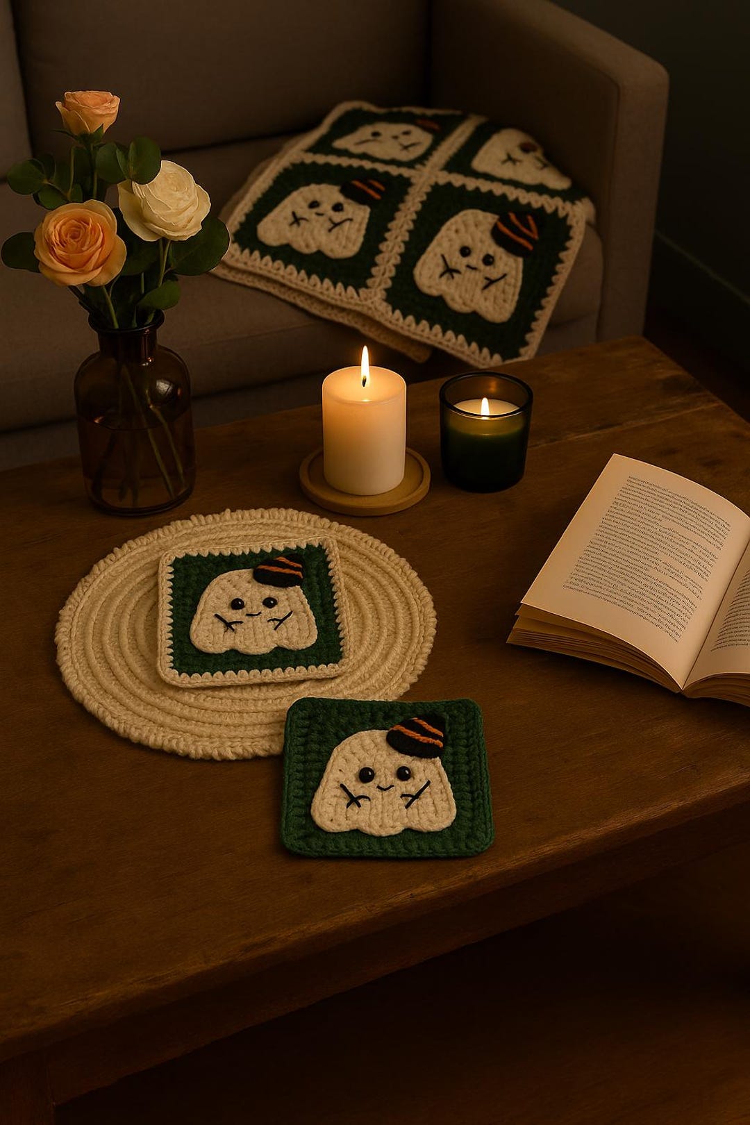 Crochet Ghost Granny Square Pattern – Halloween Crochet Blanket and ...