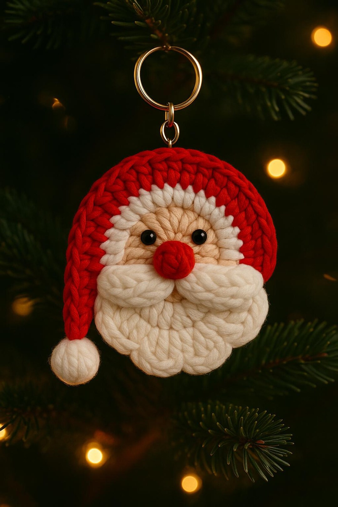 Crochet Santa Keychain PDF Pattern – Ornament, Fast & Beginner Friendly ...