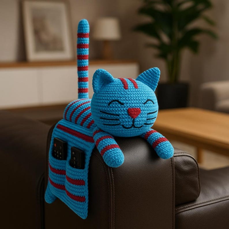 Crochet Cat Sofa Organizer Pattern - Step by Step Photo Tutorial ...