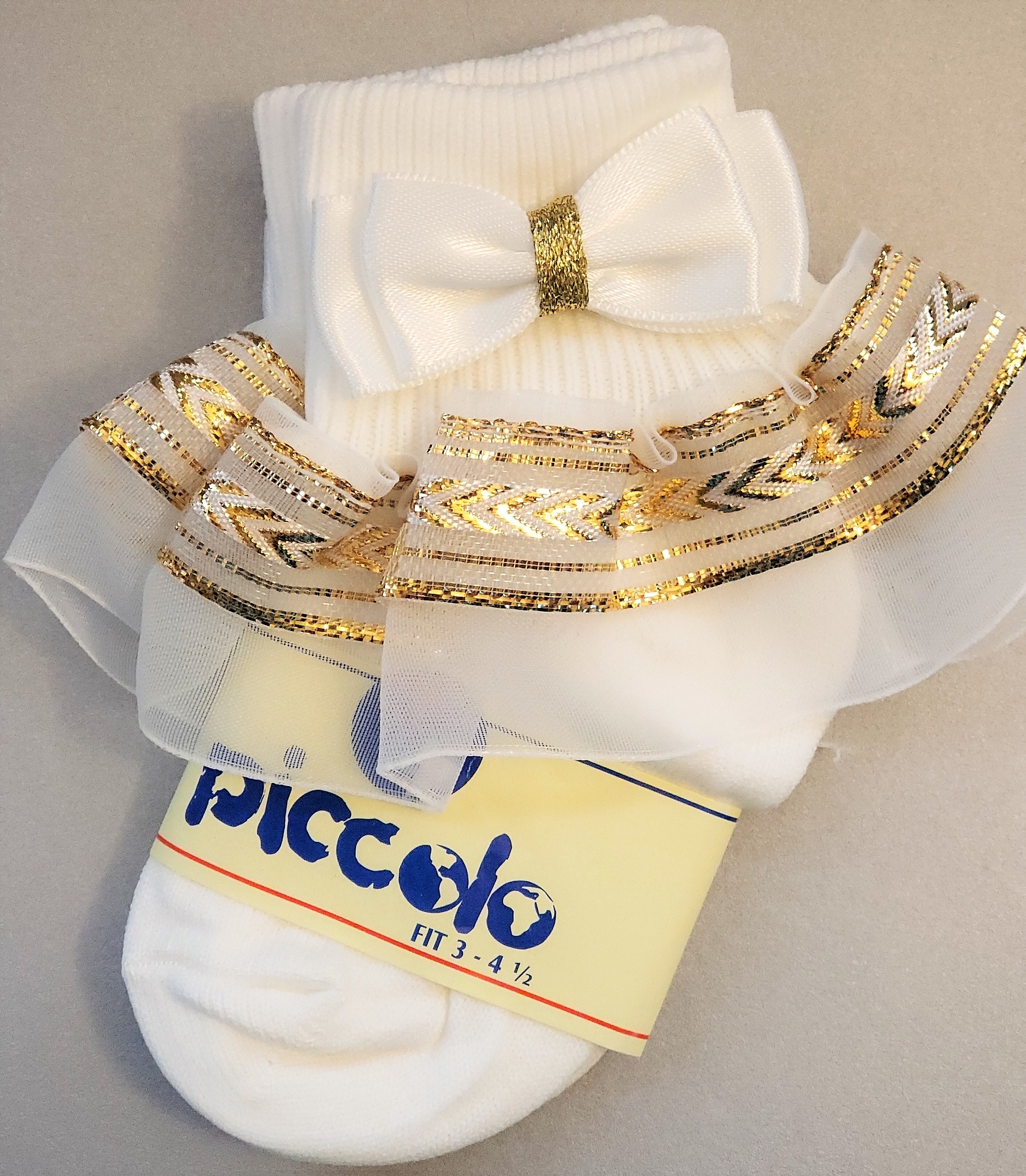 Silver and Gold Little Girls Ruffle and Lace Ankle Socks - Etsy