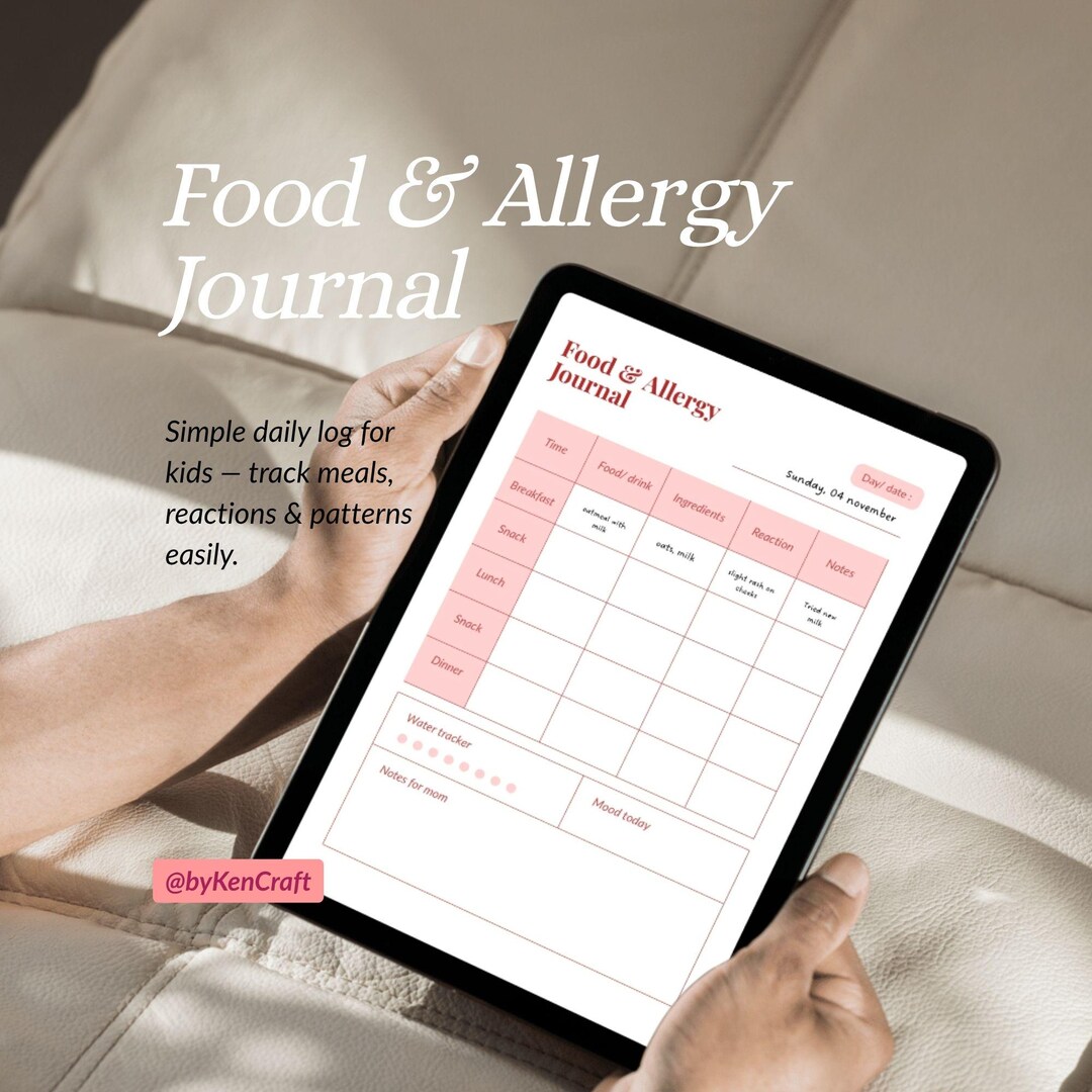 Printable Food Allergy Journal for Kids - Etsy