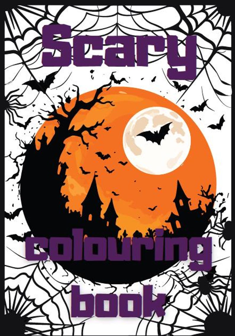 Scary Printable Coloring Page for Kids - Etsy