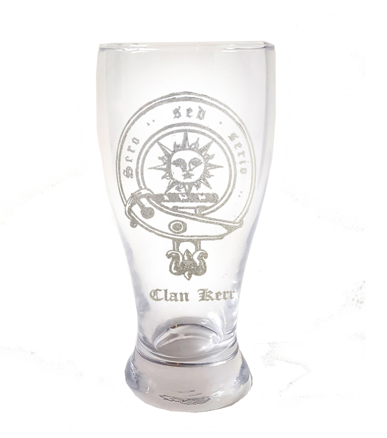 Kerr Scottish Clan Crest Pint Glass Set of 4 - Free Personalized ...