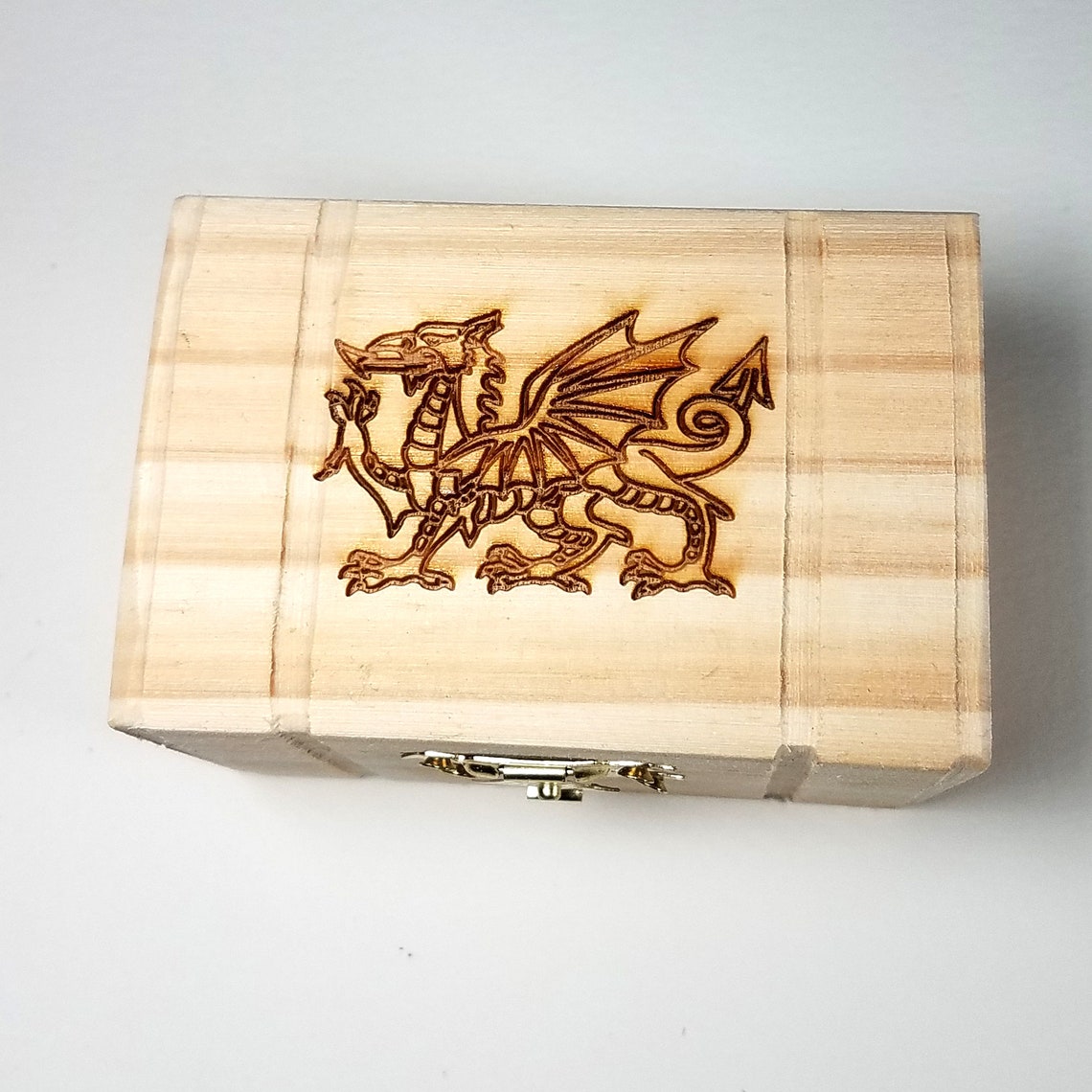 Welsh Dragon Small Latched Wooden Box Free Engraved - Etsy