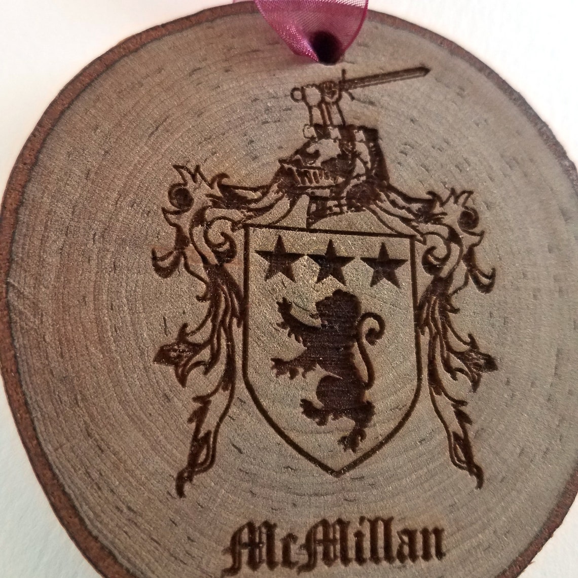 Custom Made Family Crest Engraved Wooden Ornament Family Coat | Etsy