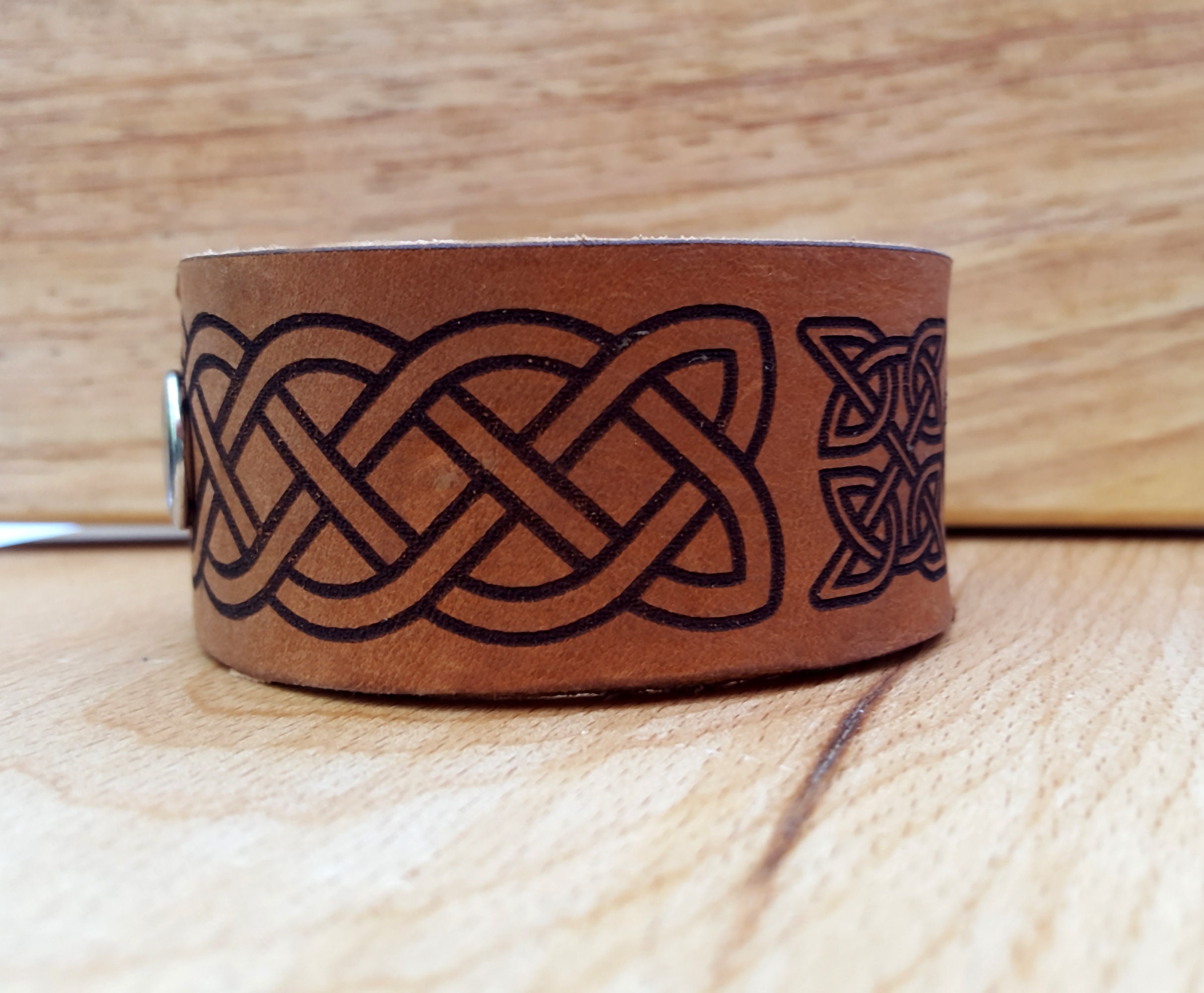 Welsh Dragon Leather Cuff Bracelet Engraved Leather Cuff | Etsy