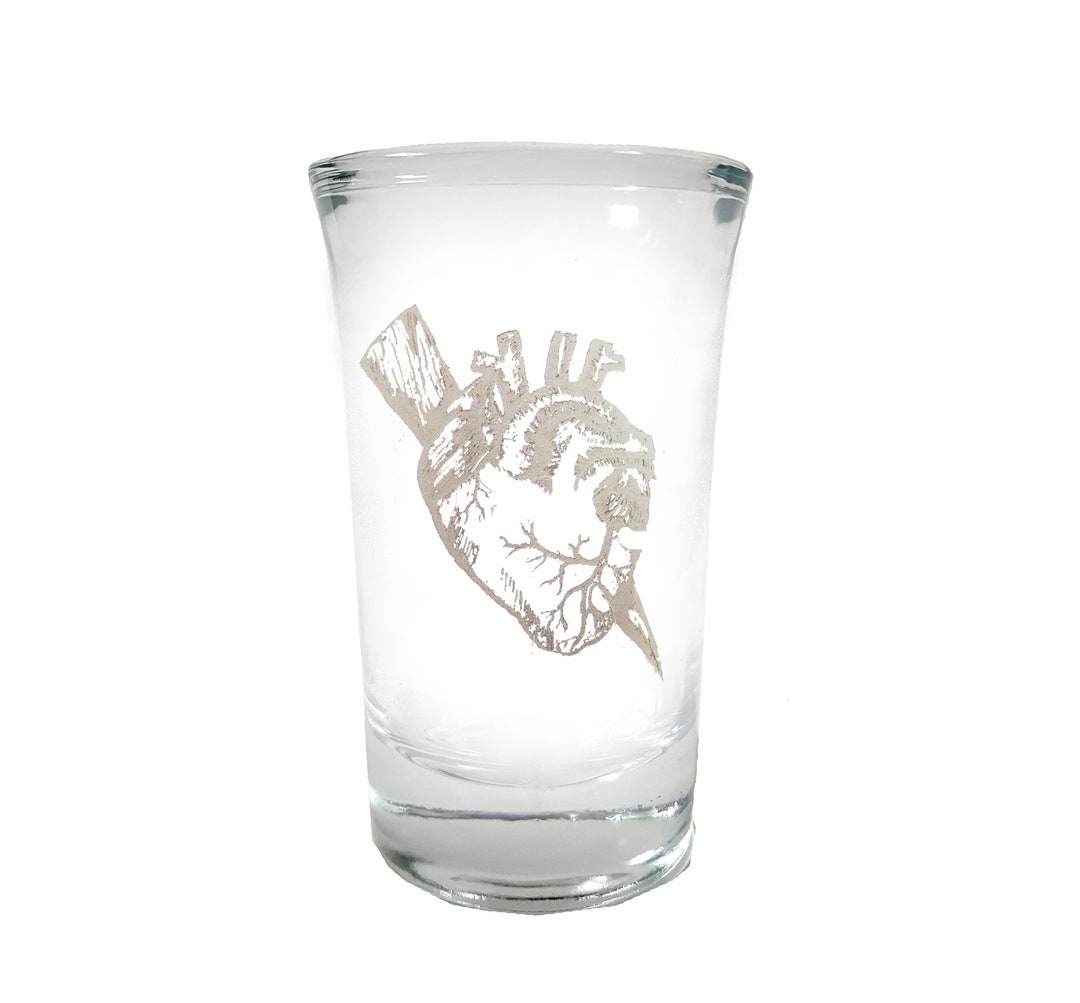 Staked Vampire Heart Shot Glass Free Personalization - Etsy