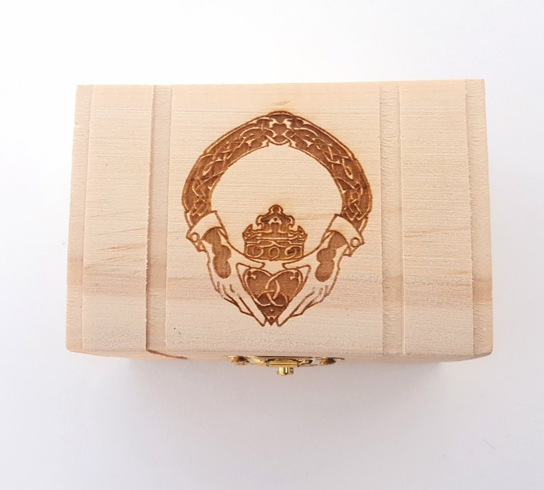 Irish Claddagh Small Latched Wooden Box Free Engraved - Etsy