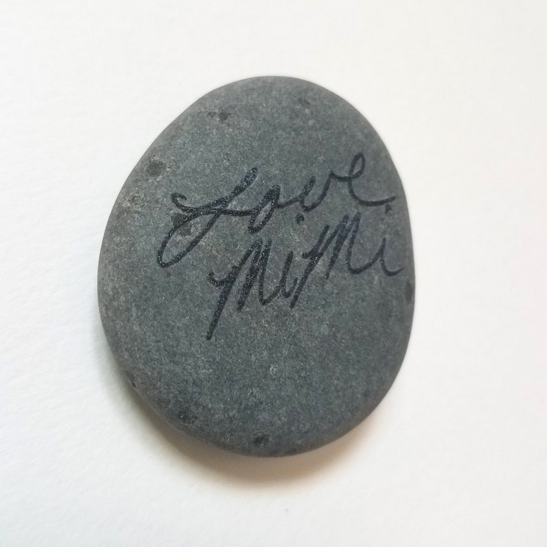 Actual Handwritten Signature Worry Stone, Custom Made Engraved Funeral ...