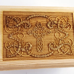 Celtic Cross Latched Wooden Box : Free Engraved Personalization - Etsy