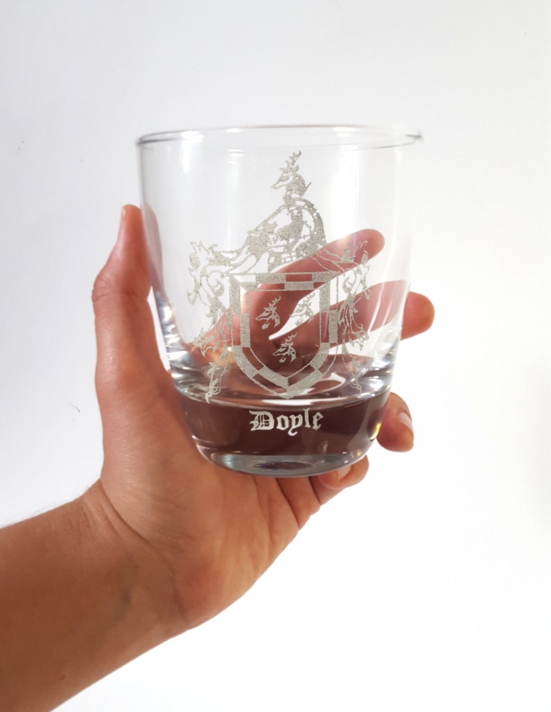 Doyle Irish Family Coat of Arms Clear Lowball Rocks Glass 10oz - Free ...
