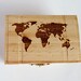 World Map Small Wooden Box Traveling Memento Gift Free - Etsy