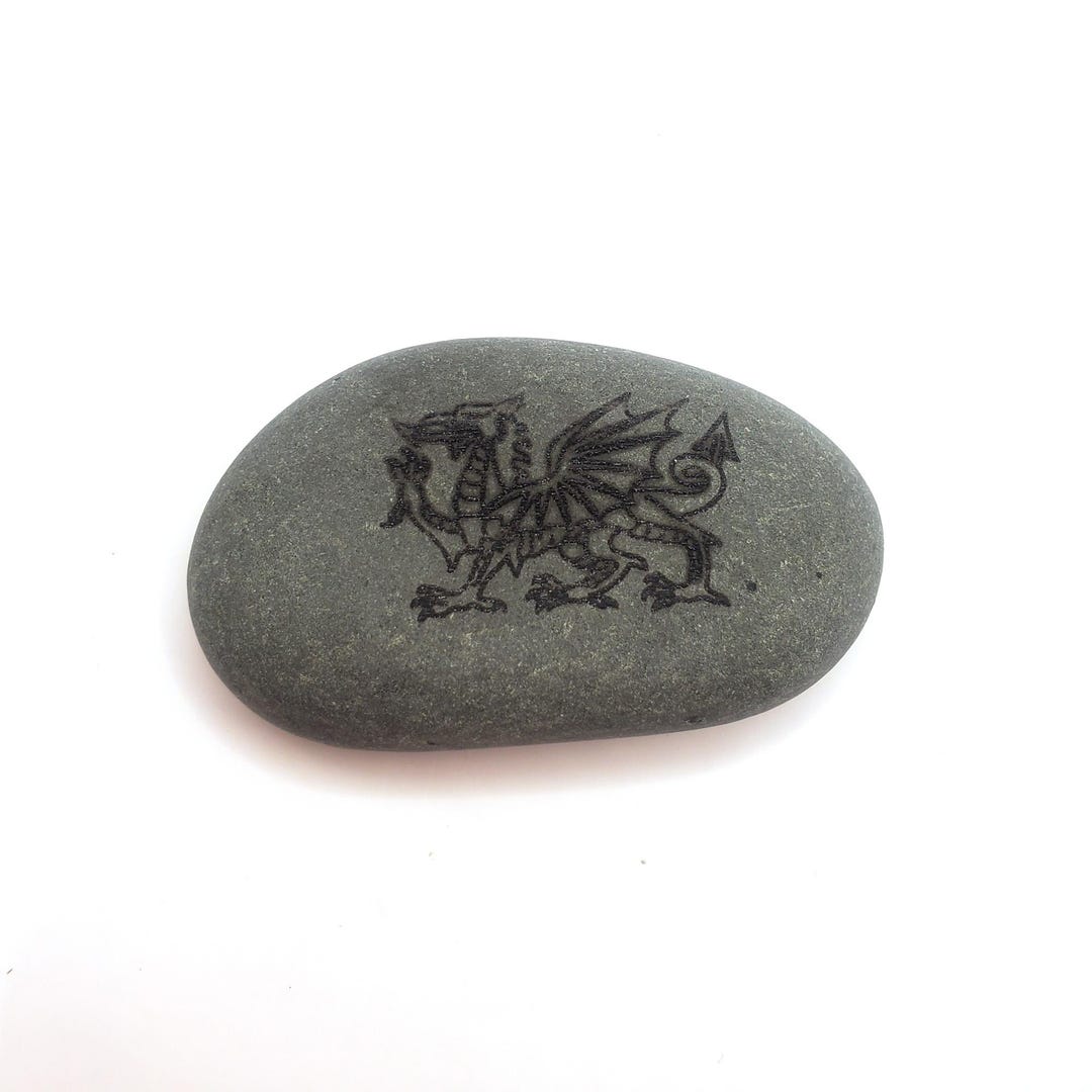 Welsh Dragon Worry Stone - Free Personalized Engraving, Prayer Stone - Etsy