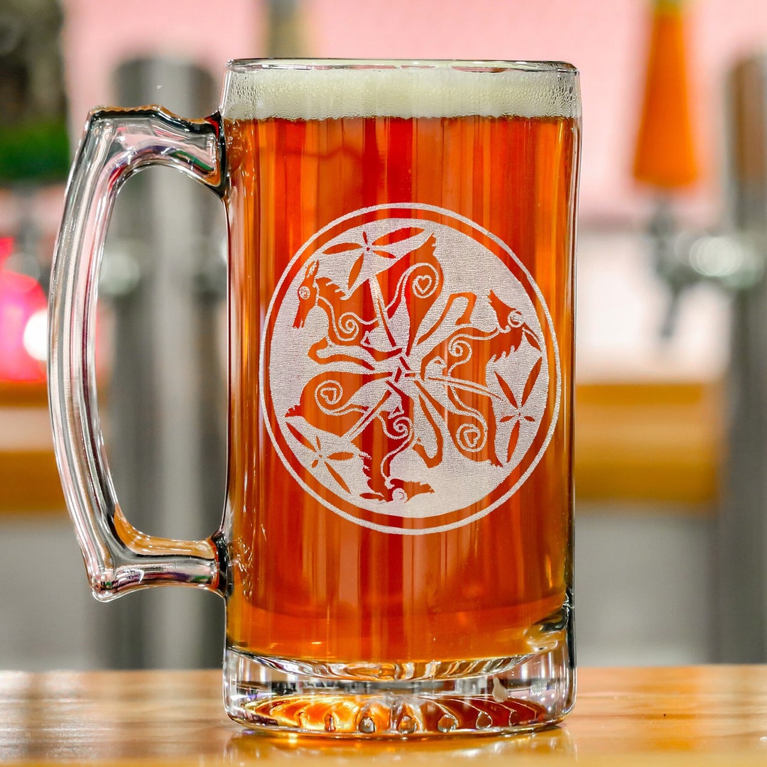 Celtic Deer 26oz Stein, Free Personalized Engraving, Running Doe Beer ...