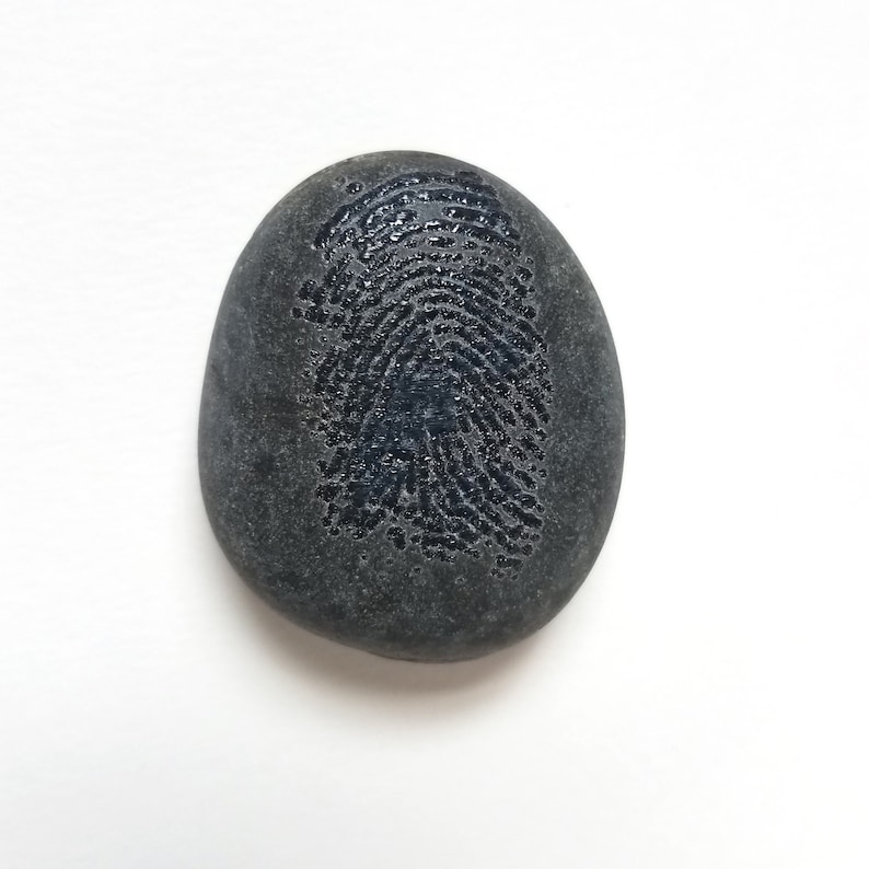 Custom Made Fingerprint Worry Stone Free Engraved | Etsy