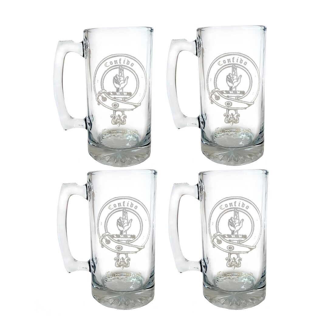 Clan Boyd Scottish Crest Stein Set of 4: Free Shipping & Personalized ...