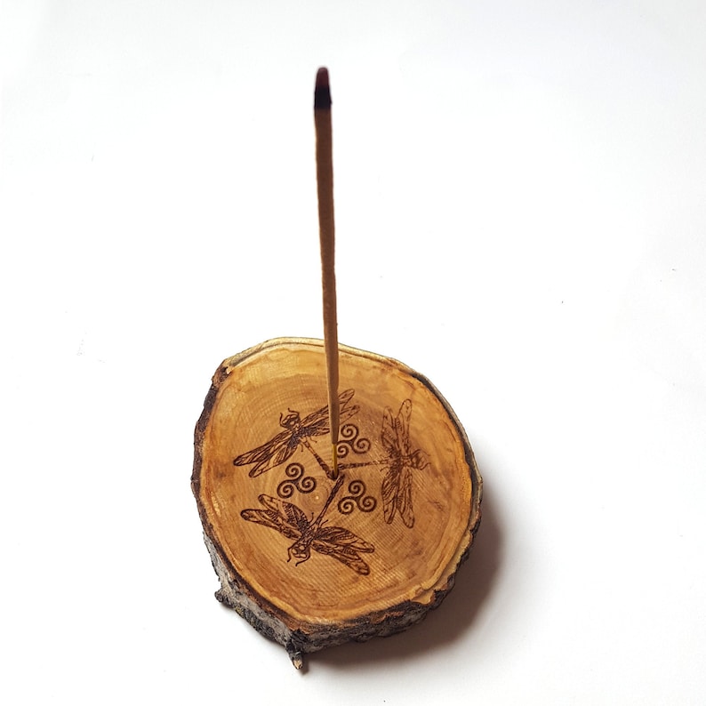 Dragonfly Wooden Incense Holder, Handmade Incense Stick Burner, Incense ...