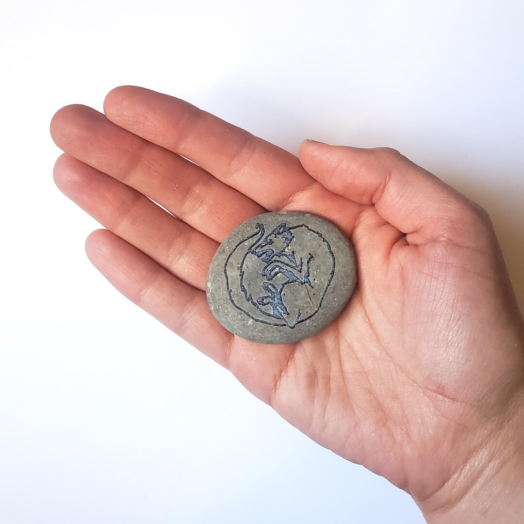 Leaping Wolf Worry Stone - Free Personalized Engraving, Wolf Animal ...