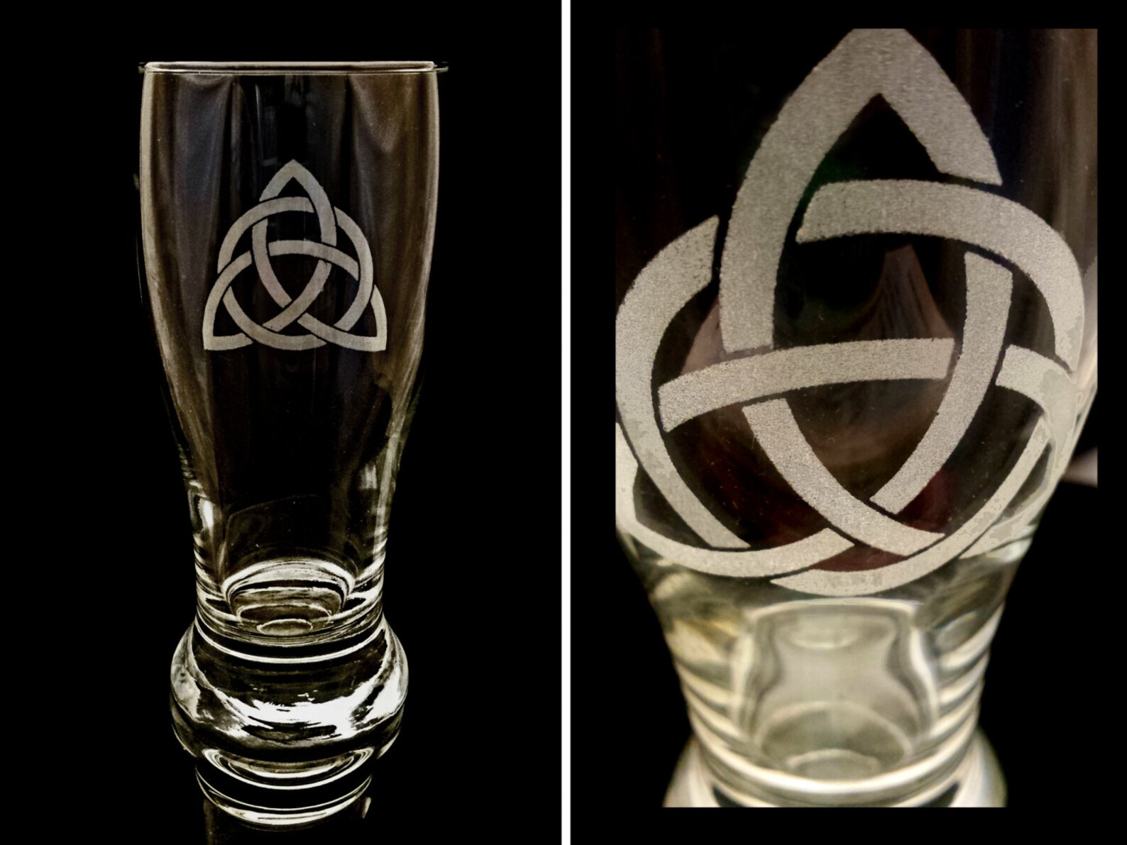 Trinity Pint Glass - Free Personalized Engraving, Triquetra, Beer Glass ...