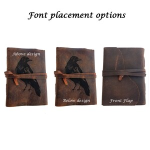 Celtic Triple Raven Design Leather Journal, Free Personalization 5 X 7 ...