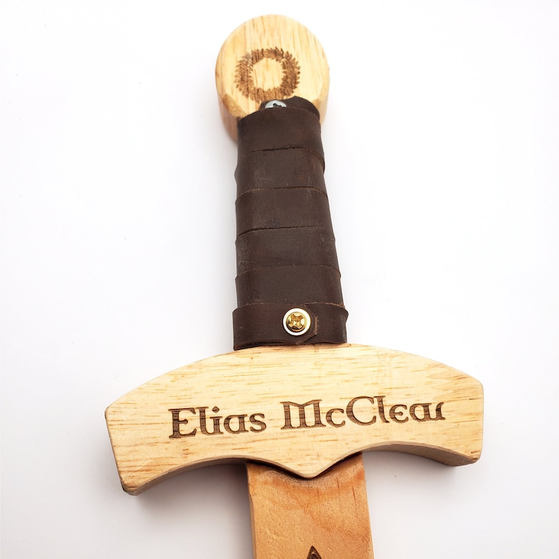 Lion Rampant Sword and Shield Wooden Set, Free Name Engraving, Solid ...