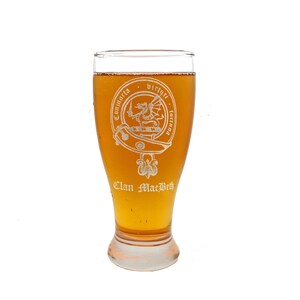 Macbeth Scottish Clan Crest Pint Glass Free Personalized Engraving ...