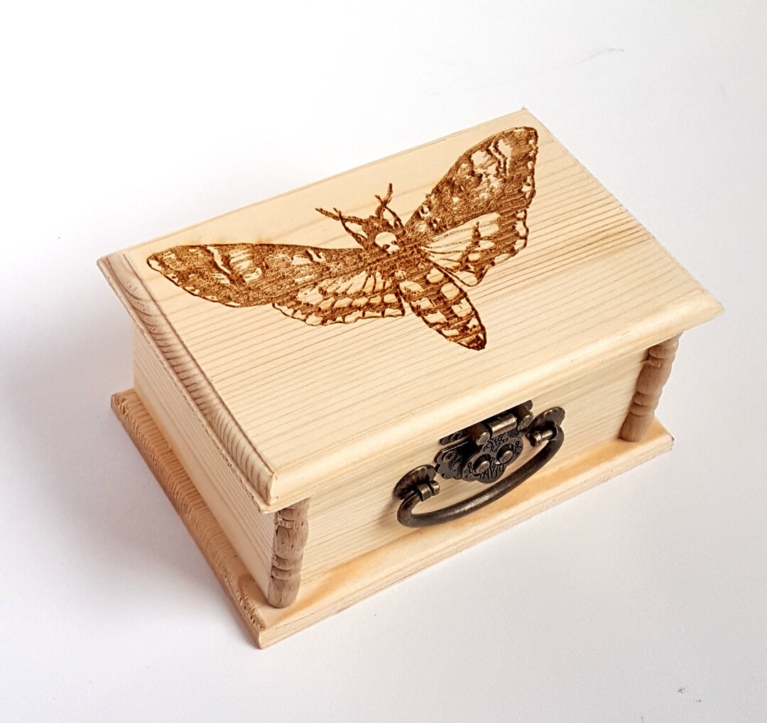 Death's Head Hawk Moth Wooden Box, Free Envraged Personalization - Etsy