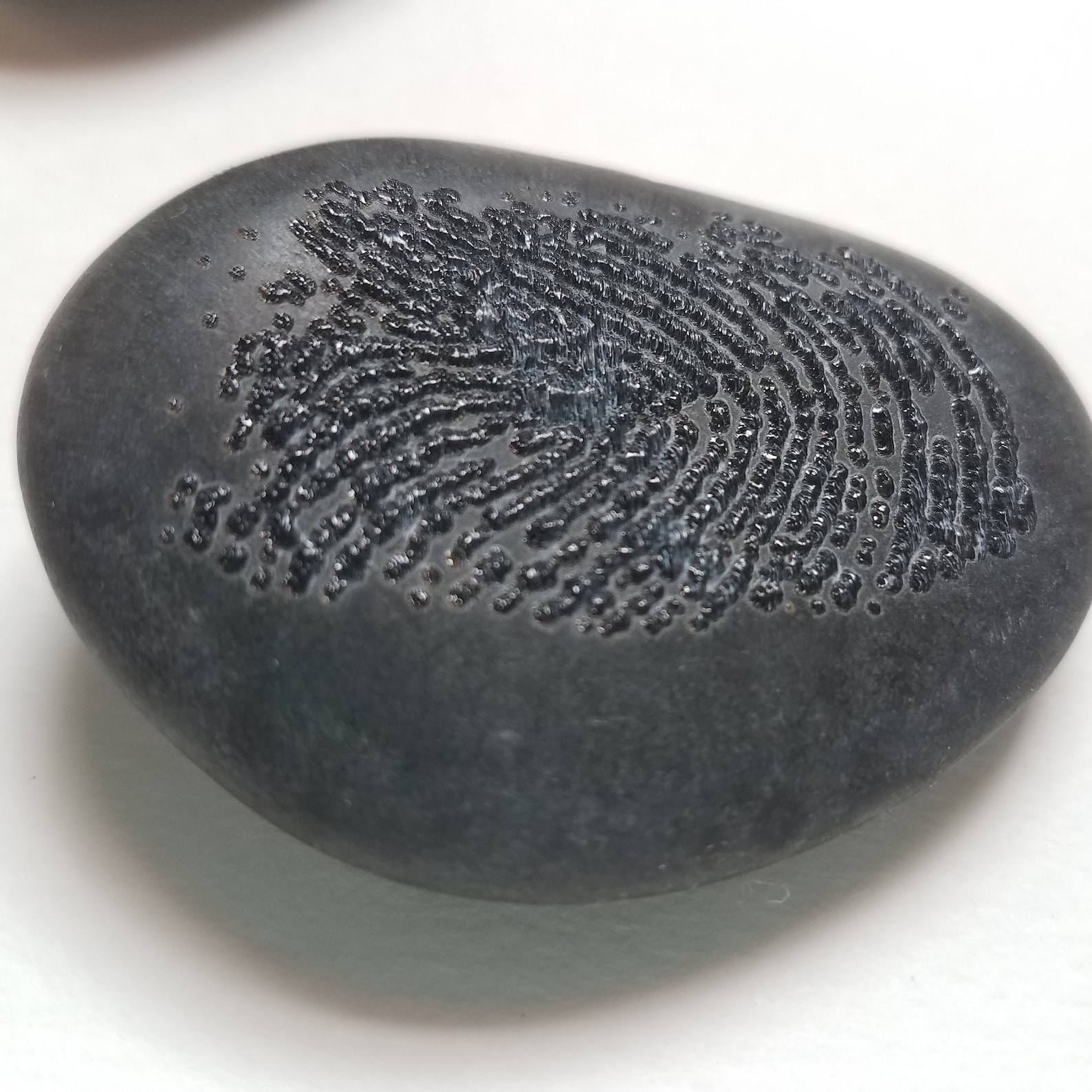 Custom Made Fingerprint Worry Stone Free Engraved | Etsy