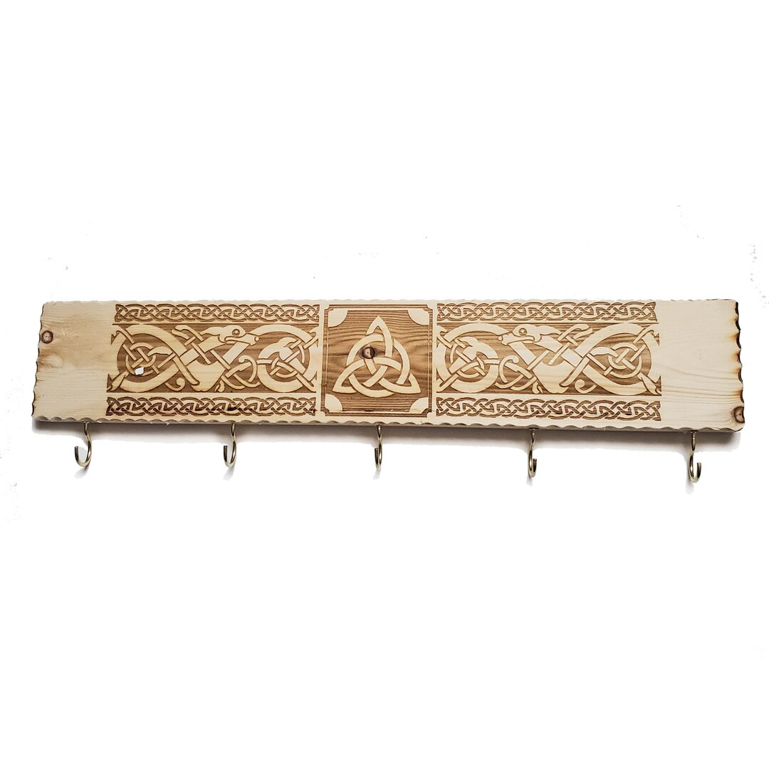 Decorative Celtic Knot Wall Hooks, Multipurposes Wooden Wall Mounted ...