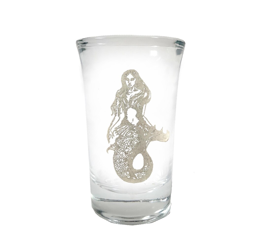 Mermaid Shot Glass- Free Personalized Engraving, 2oz Shot Glass ...