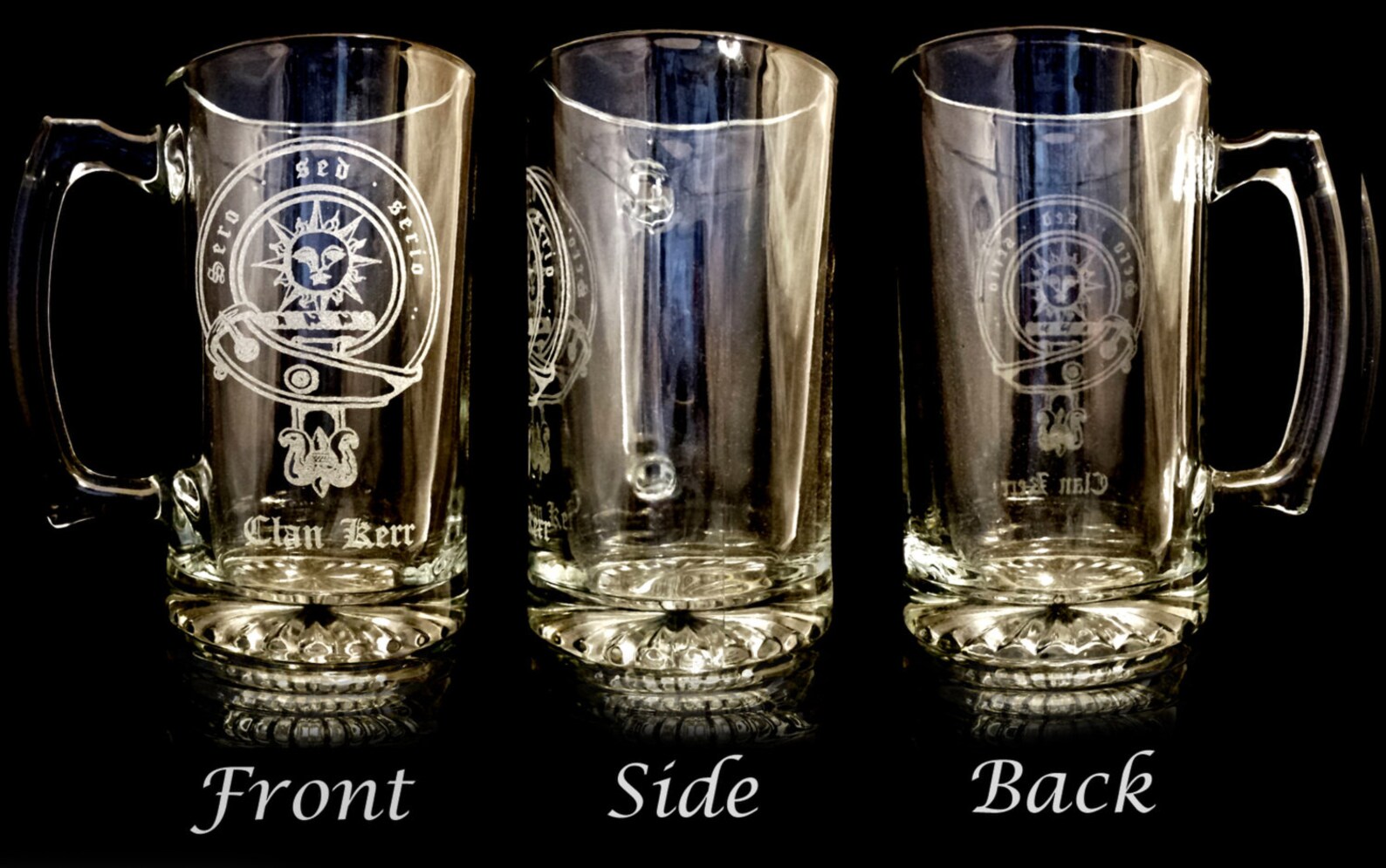 Clan Kerr Scottish Crest Stein Set of 4: Free Shipping & Personalized ...