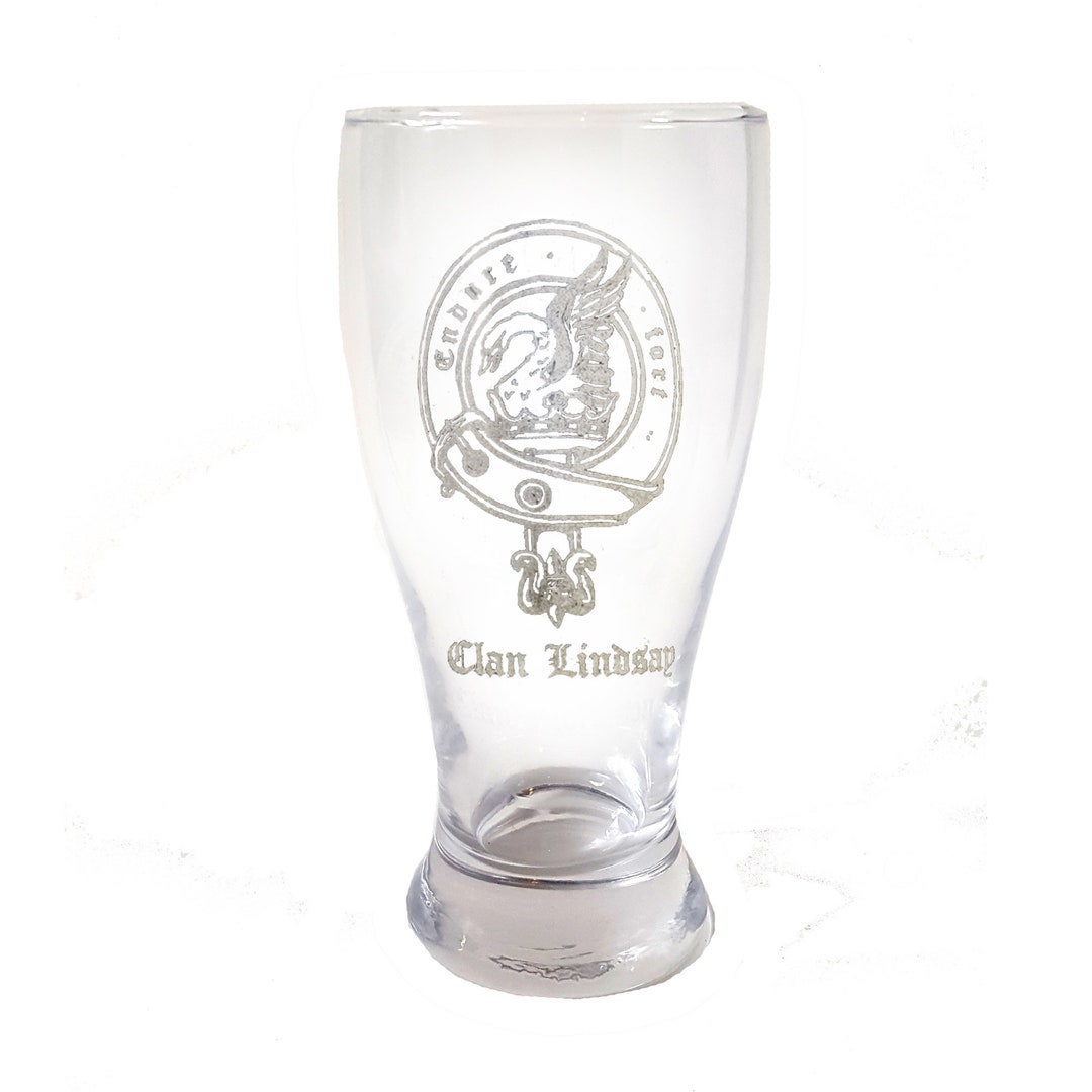 Lindsay Scottish Clan Crest Pint Glass - Free Personalized Engraving ...