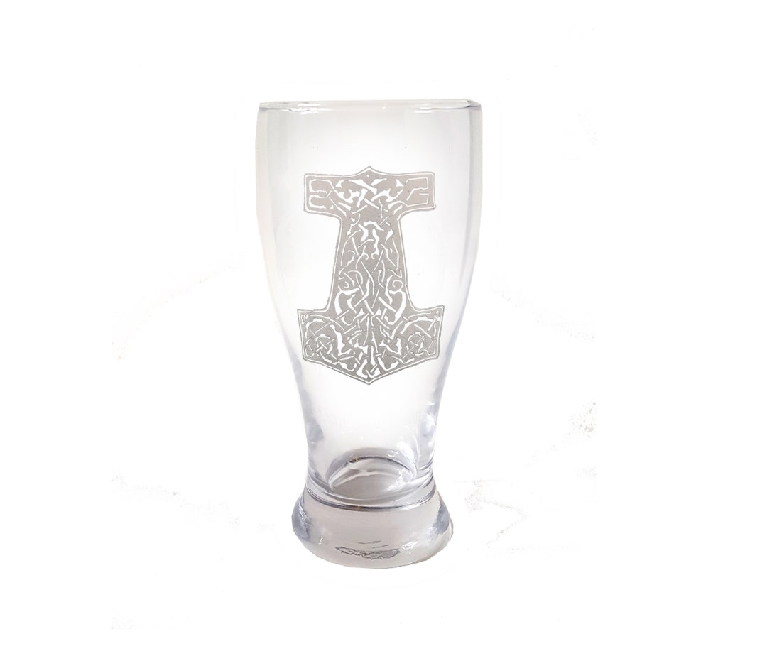 Thor's Hamer Mjolnir Pint Glass - Free Personalized Engraving, Viking ...