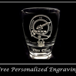 Elliott Scottish Clan Crest Clear Lowball Rocks Glass 10oz - Free ...