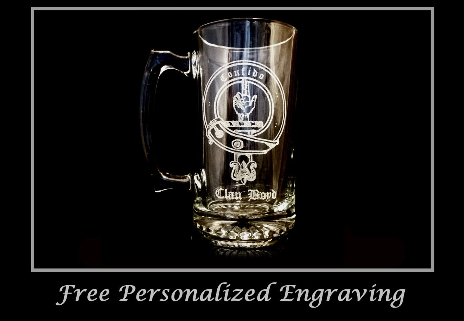 Clan Boyd Scottish Crest Stein Set of 4: Free Shipping & Personalized ...