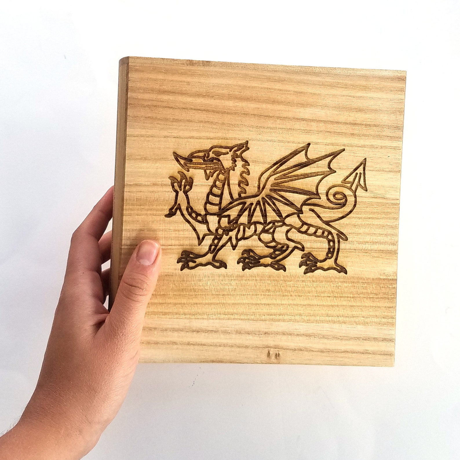 Welsh Dragon Wooden Box: 7.5" X 7.5" X 2.75" Free Custom Engraved ...