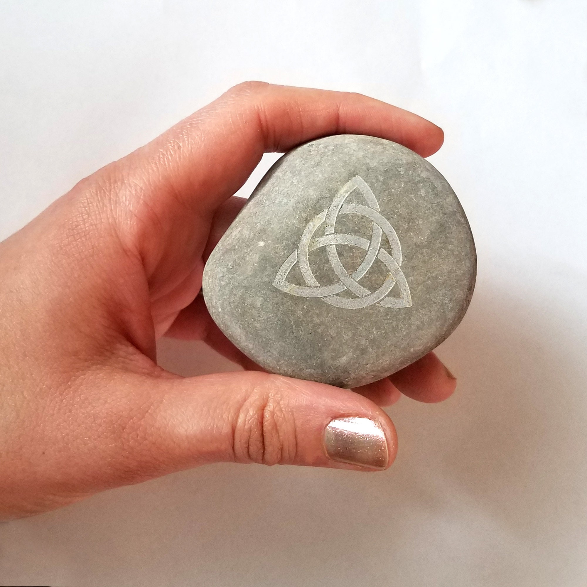 Trinity Knot Engraved Worry Stone Free Personalized - Etsy