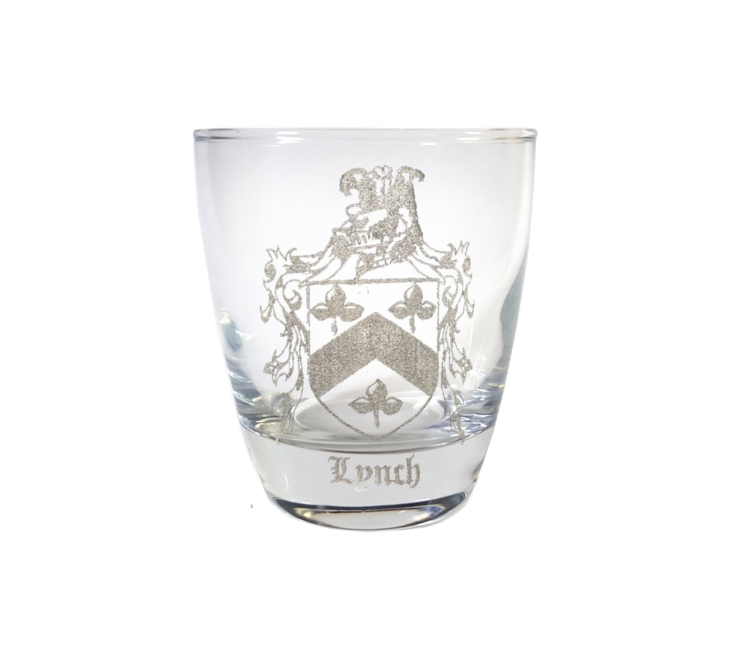 Lynch Irish Family Coat of Arms Clear Lowball Rocks Glass 10oz - Free ...