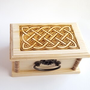 Celtic Knot Latched Wooden Box : Free Engraved Personalization ...