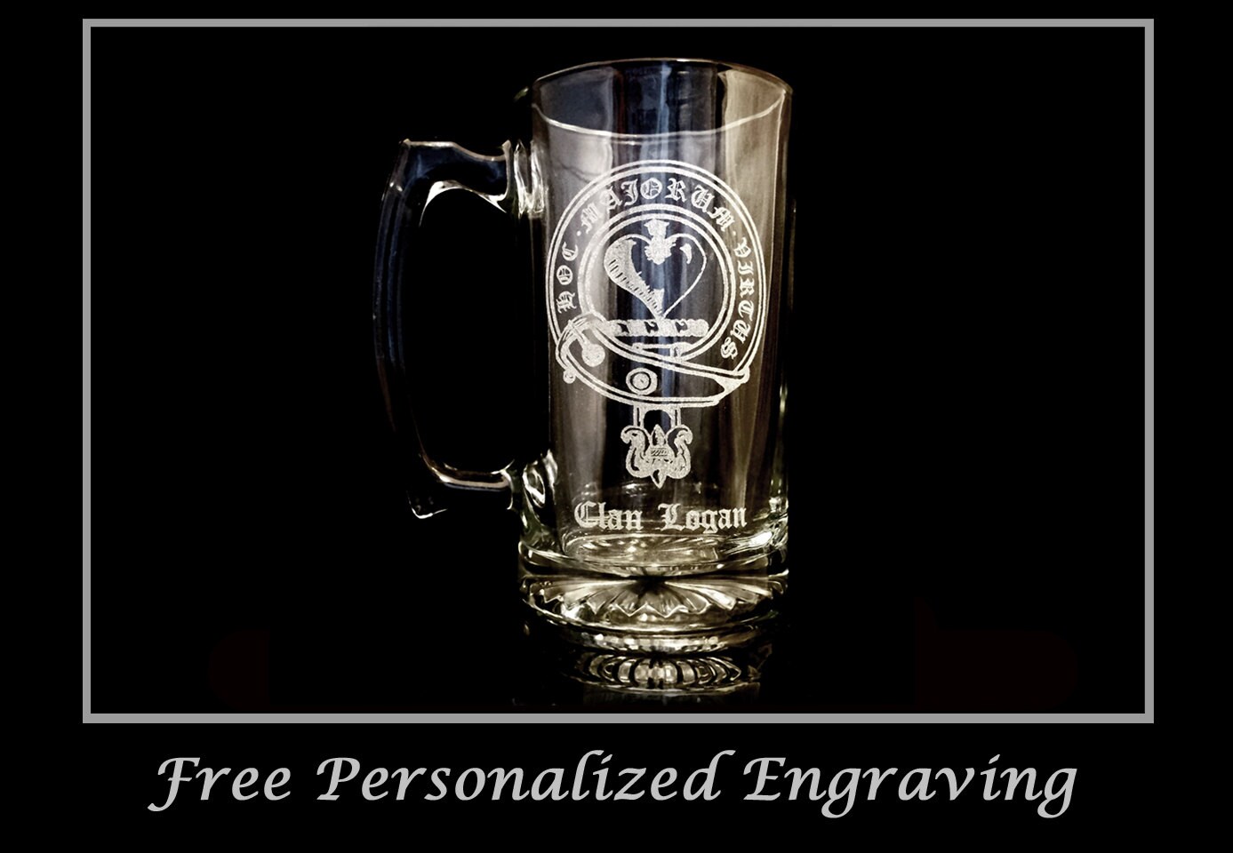 Clan Logan Scottish Crest Stein: Free Shipping & Personalized | Etsy