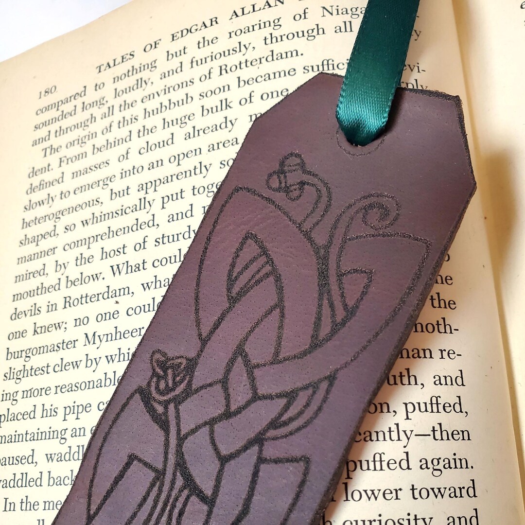 Celtic Knot Design Leather Bookmark, Unique Leather Bookmark for Book ...